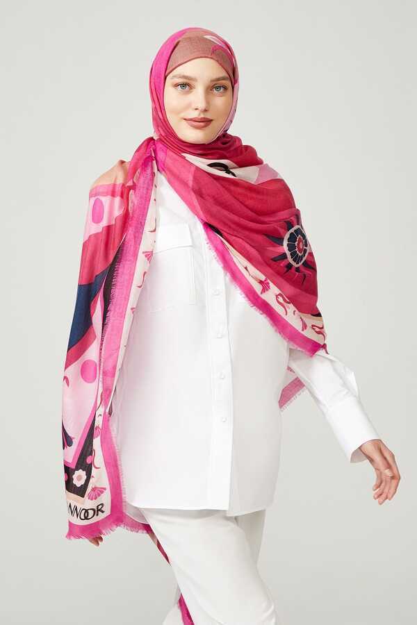 Tulip Cashmere Silk Shawl Pink | Imannoor